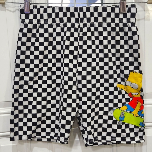Simpsons | Shorts | The Simpsons Skater Bart Black White Checkered ...